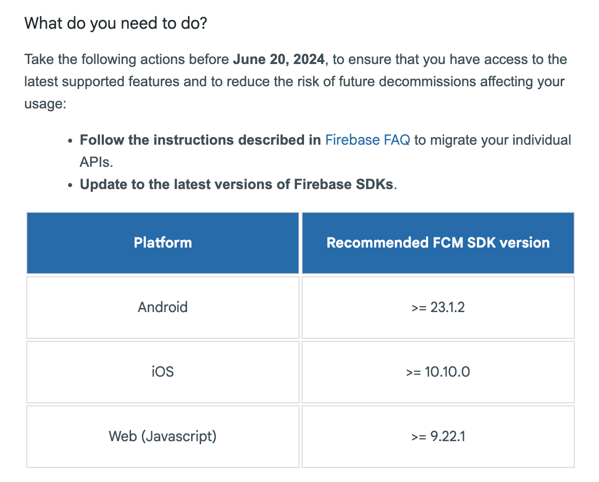 FCM HTTP v1 프로토콜 변경 가이드 문서 | URACLE